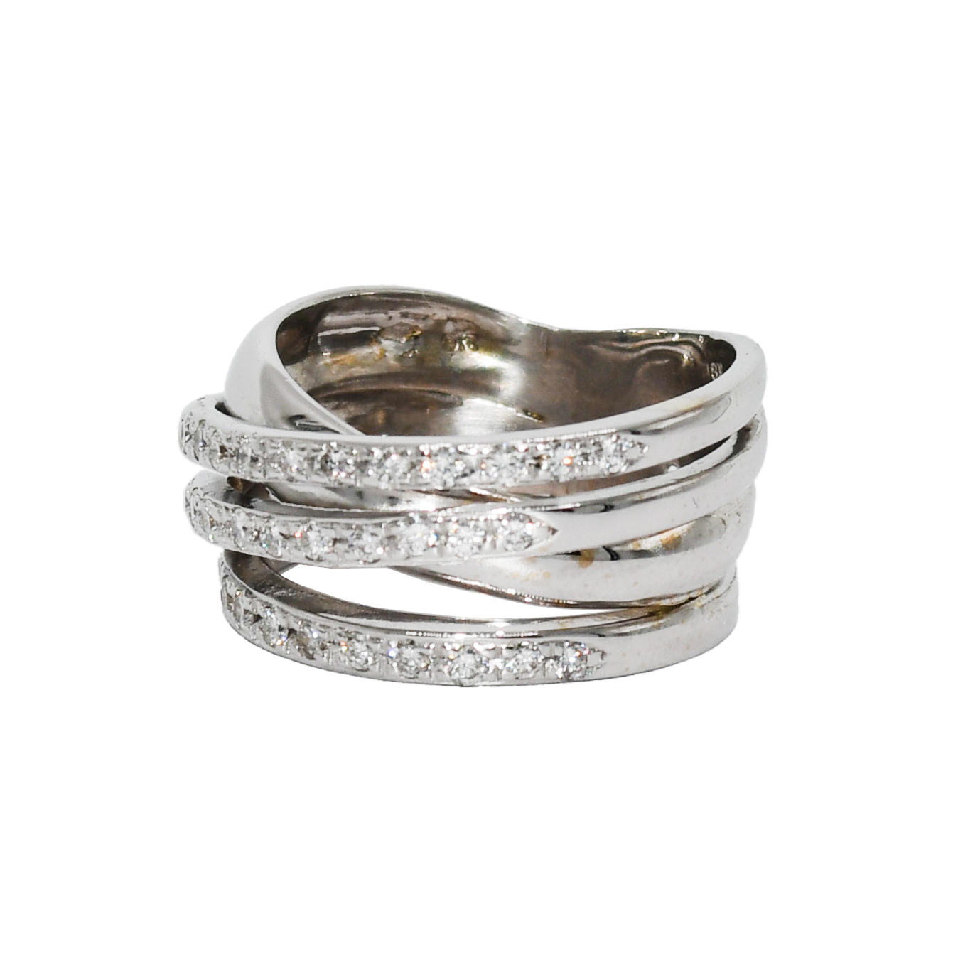 Multi-Band Diamond Ring in 18K White Gold
