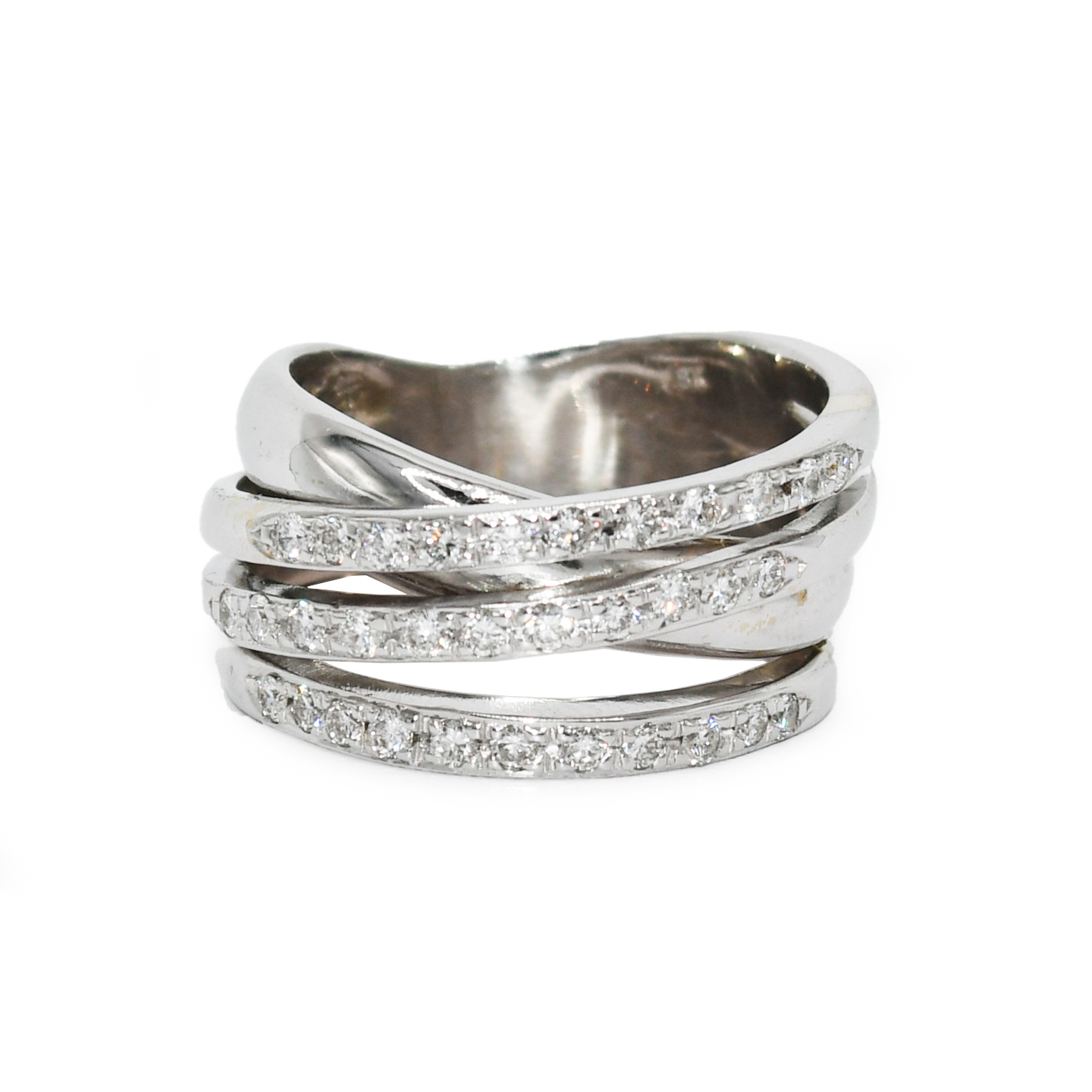 Multi-Band Diamond Ring in 18K White Gold