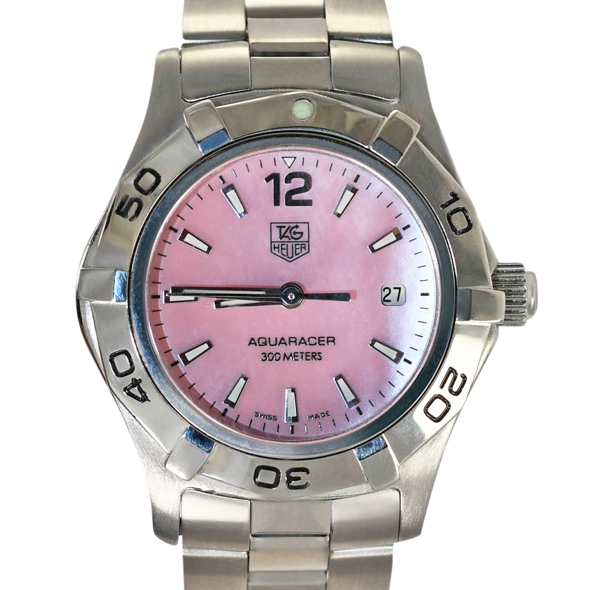 Ladies Steel Tag Heuer, Aqua Racer, Pink Mother of Pearl Dial, No Box ...