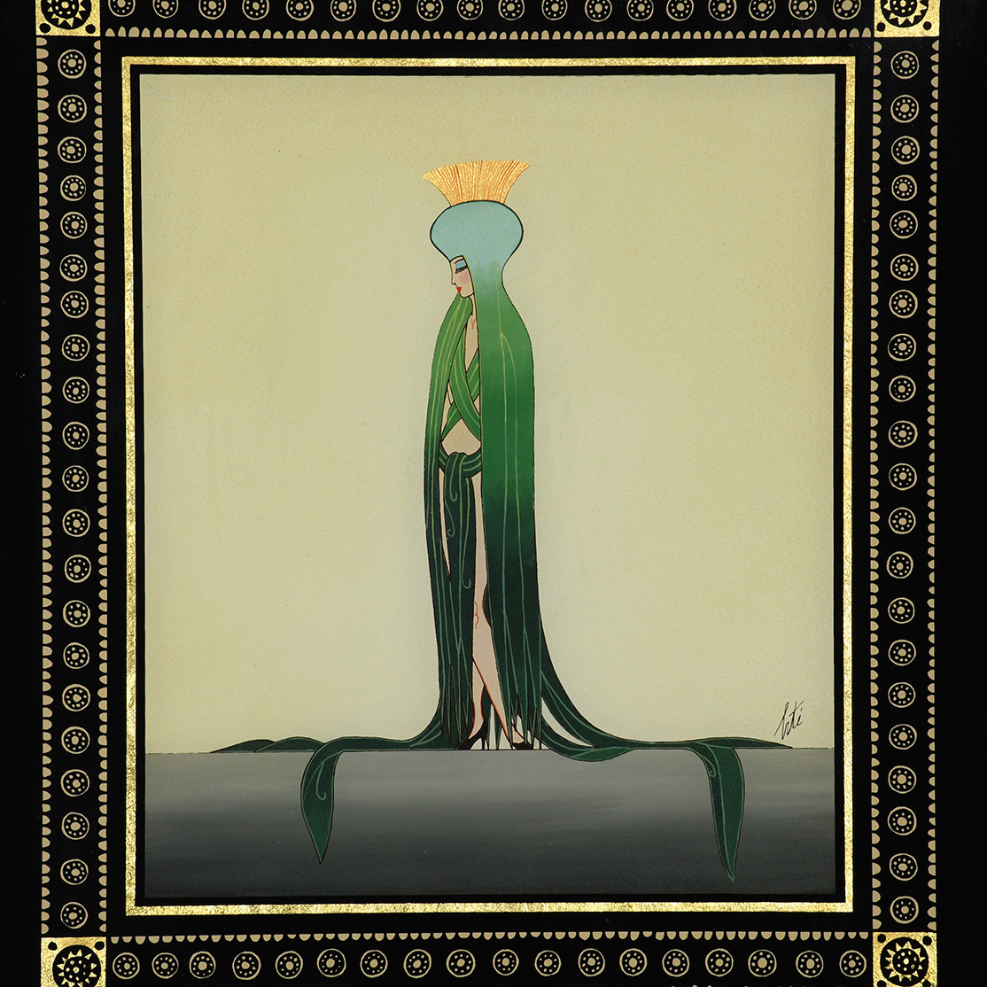 Opera Gouache by Erte, Framed Paper 24k Gold Leaf Borders Framed ...