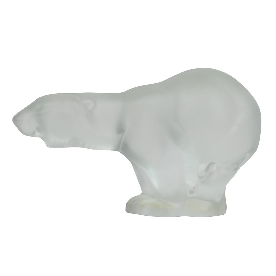 De Sèvres, France Frosted Glass Polar Bear Figurine - Tangible Investments